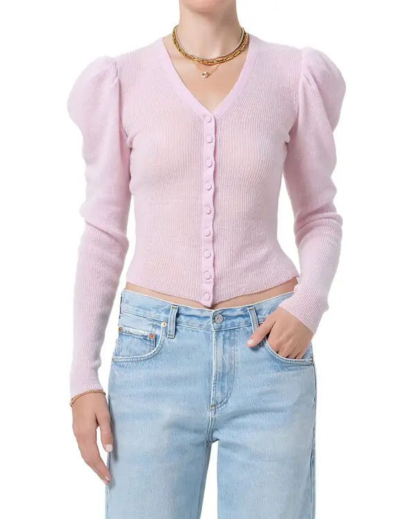 Citizens Of Humanity Nena Puff Sleeve Cardigan - Ballerina