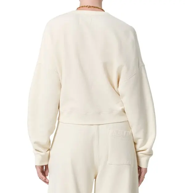 Citizens Of Humanity Rhomboid Henley Sweatshirt - Cream
