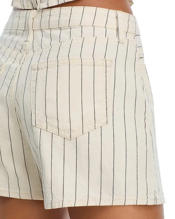 L'Agence Lissania Ultra High Rise Shorts - Ecru/navy Stripe