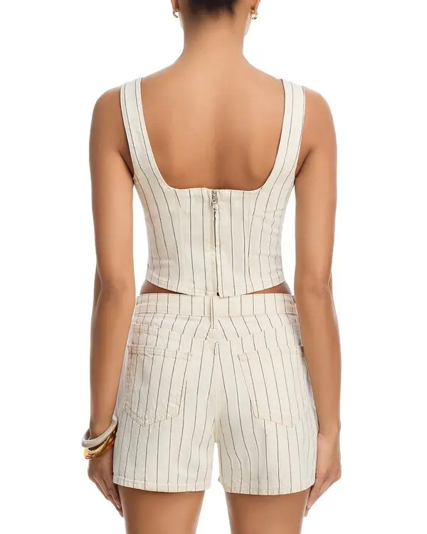 L'Agence Saga Button Front Tank - Ecru/navy Stripe