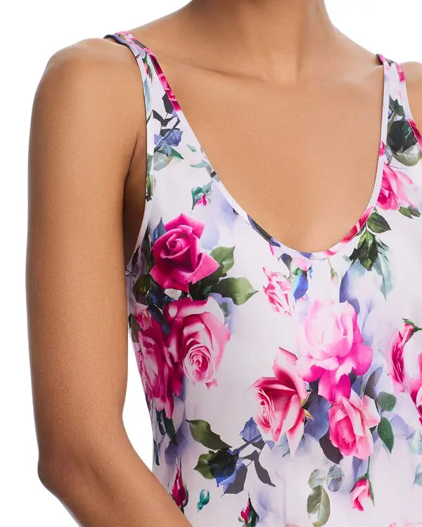 L'Agence Floral Print Tank Dress - Pink Multi