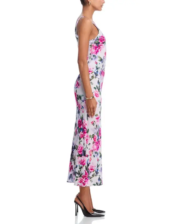L'Agence Floral Print Tank Dress - Pink Multi