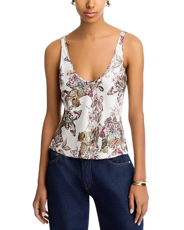 L'Agence Eddie Bias Tank Top - White Butterfly Jungle