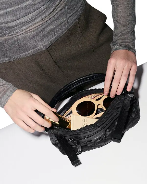 Mz Wallace Small Quilted Leather Park Shoulder Bag - Black