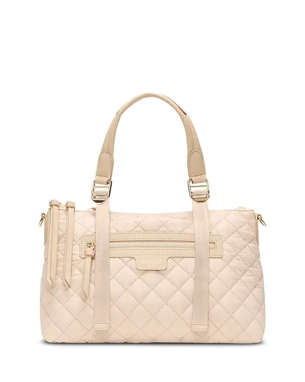 Mz Wallace Park Small Quilted Leather Satchel - Buff/light Gold