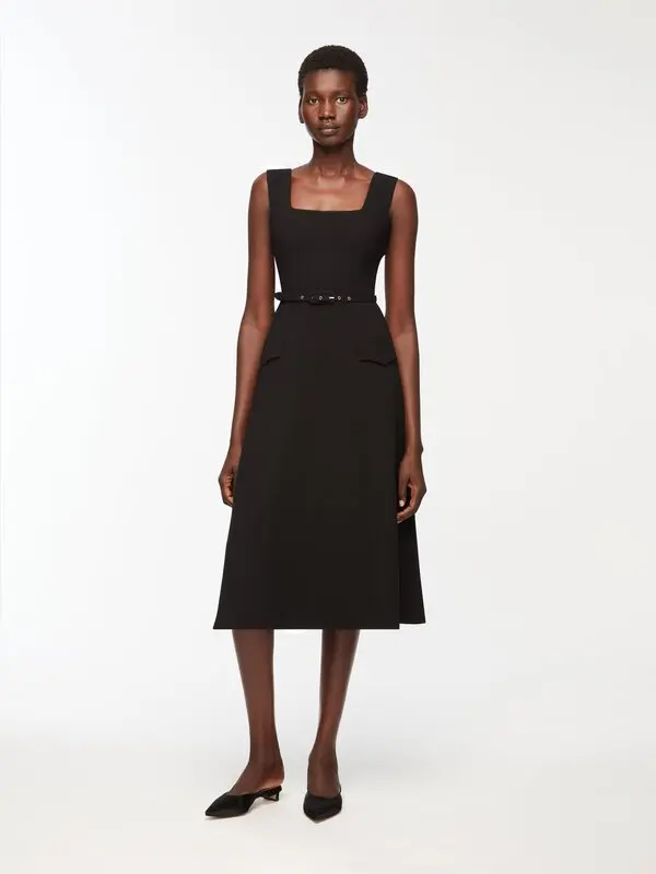 EMILIA WICKSTEAD Petra Dress In Wool Crepe - Black