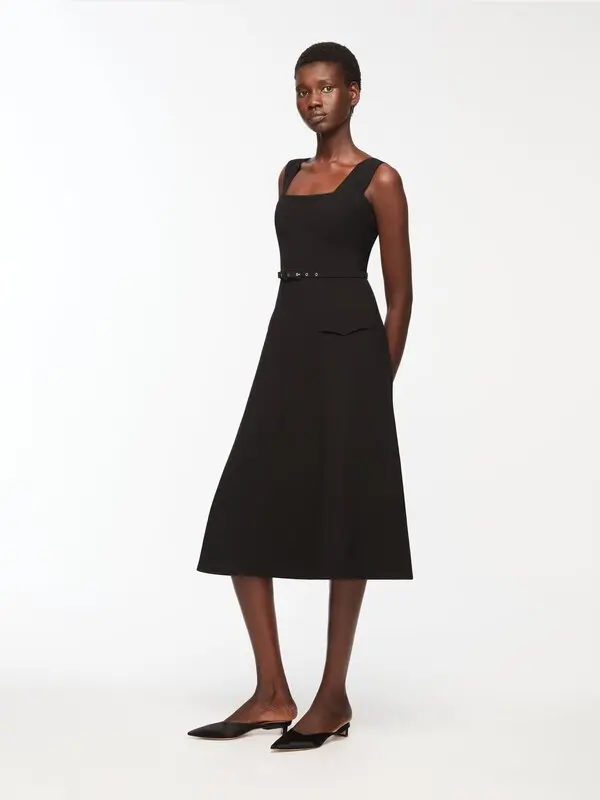 EMILIA WICKSTEAD Petra Dress In Wool Crepe - Black