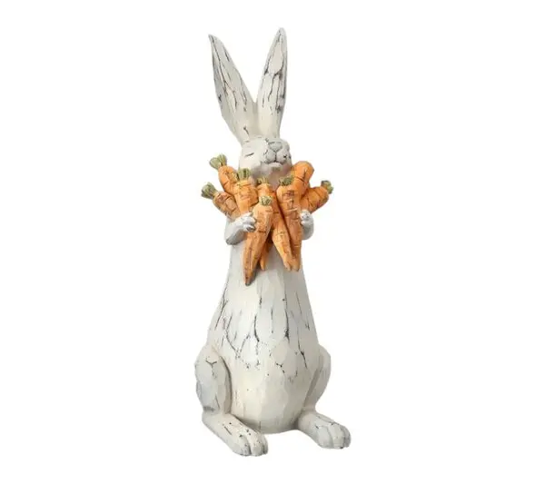 RC HOME DECOR 17.5' Easter Bunny Figurine Holdi Ng Carrots - One-color