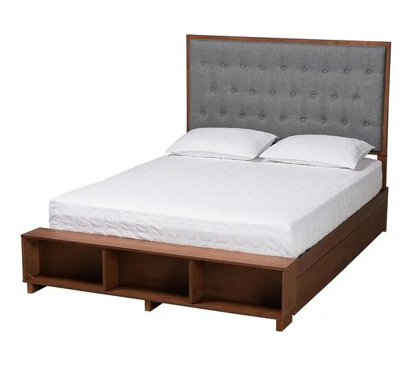 BAXTON STUDIO Jalie Fabric And Wood King Platfo Rm Storage Bed - One-color
