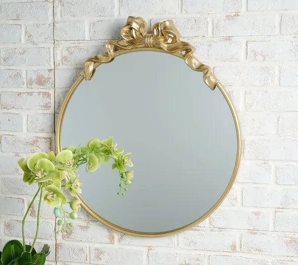 HOME REFLECTIONS 24' Antique Metal Bow Mirror - One-color