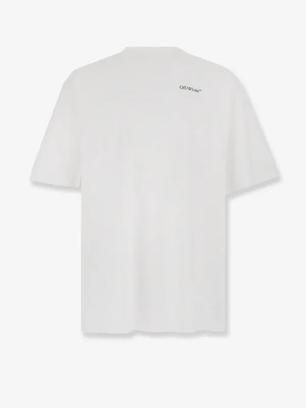Off White Cotton Tshirt With Frontal Logo