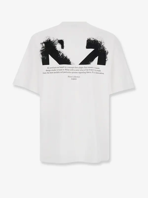 Off White Cotton Tshirt With Frontal Logo
