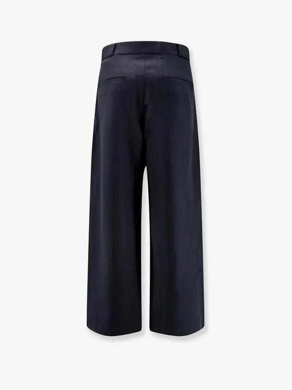 TONYWACK Loose Fit Cotton Wide Leg Pants - Blue