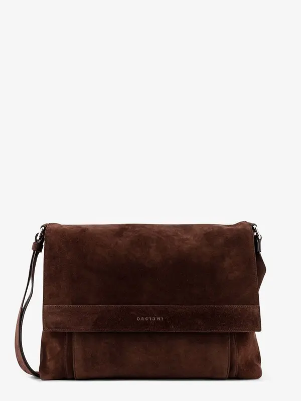 ORTIGNI Peach Suede Messenger Bag - Brown