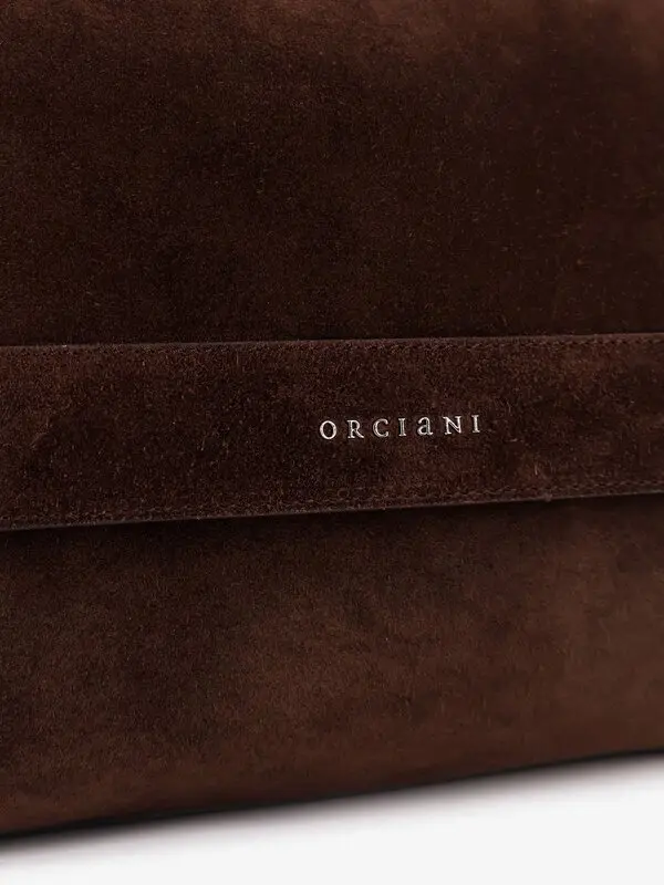 ORTIGNI Peach Suede Messenger Bag