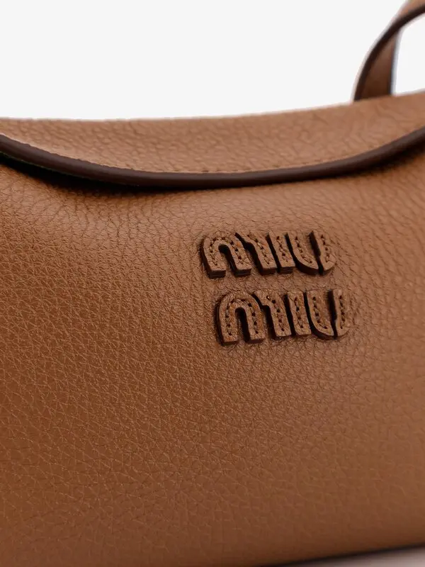 Miu Miu Leather Shoulder Bag With Logo