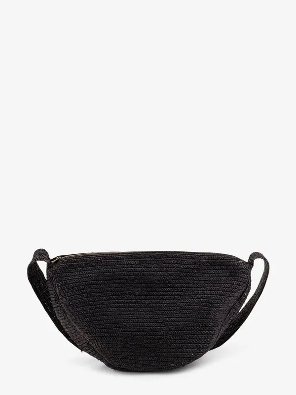 IBELIV Raffia Clip Crossbody Bag - Black