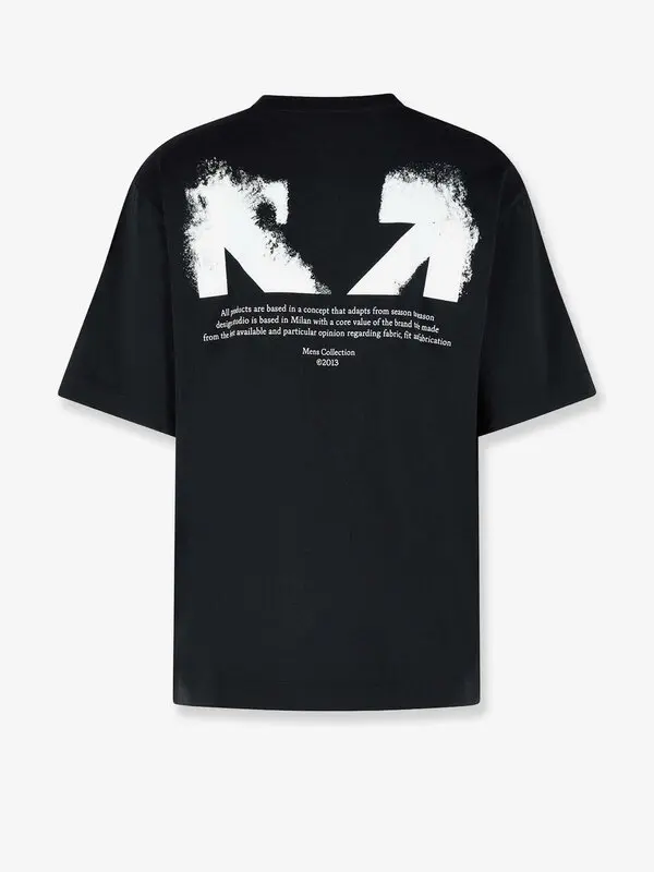 Off White Cotton Tshirt With Frontal Logo Print