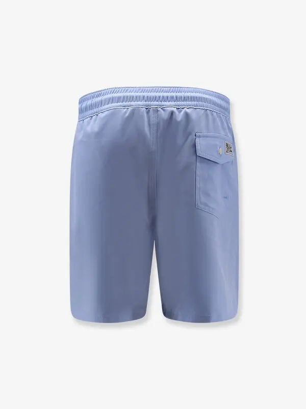 Polo Ralph Lauren Nylon Swim Trunks With Embroidered Logo - Blue