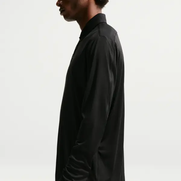Nike Par Dri-fit Long-sleeve Logo Golf Polo - Black