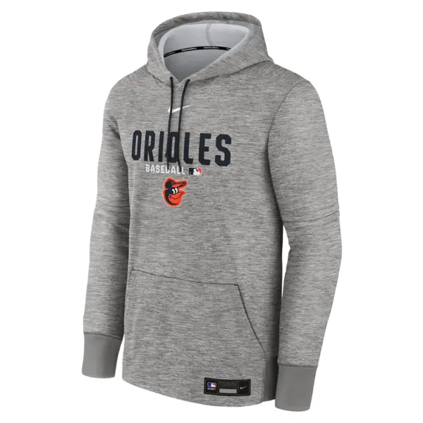 Nike Baltimore Orioles Authentic Collection Therma Mlb Pullover Hoodie - Grey