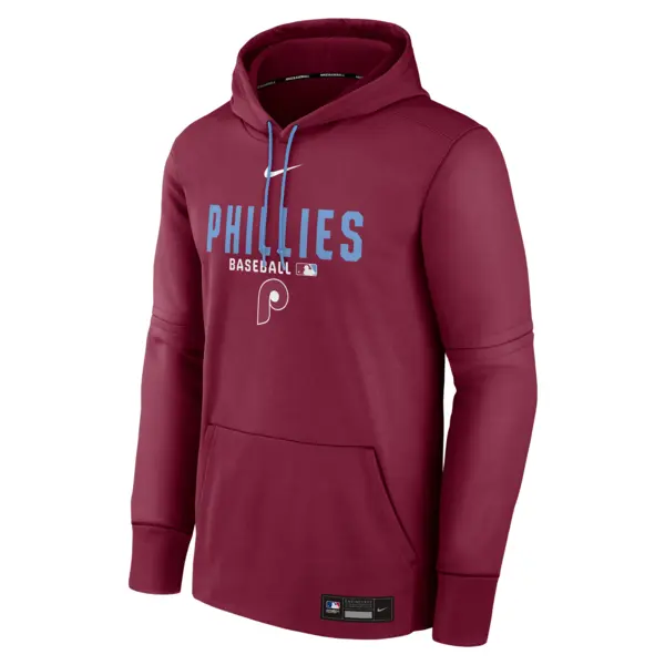 Nike Philadelphia Phillies Authentic Collection Therma Mlb Pullover Hoodie - Red