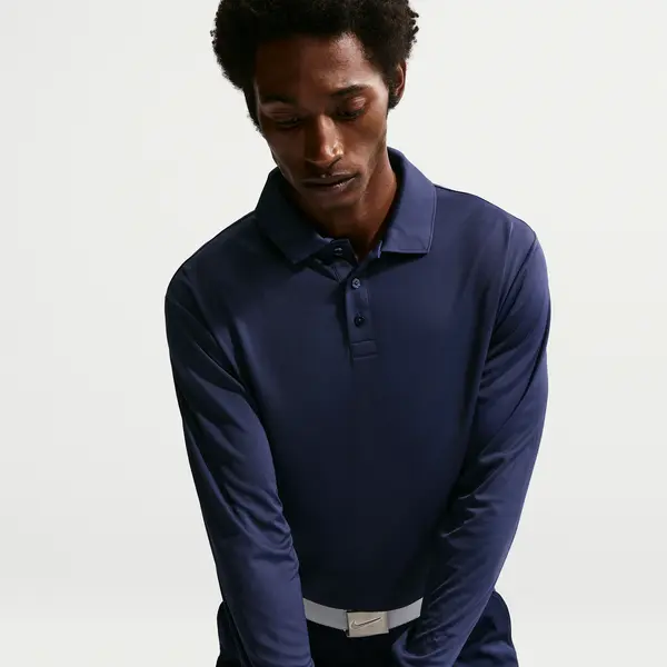 Nike Par Dri-fit Long-sleeve Logo Golf Polo - Blue