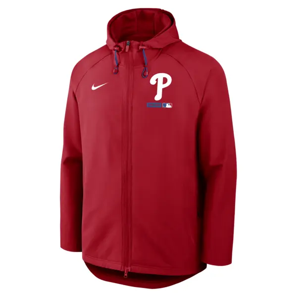 Nike Philadelphia Phillies Authentic Collection Therma-fit Mlb Full-zip Hooded Jacket - Red