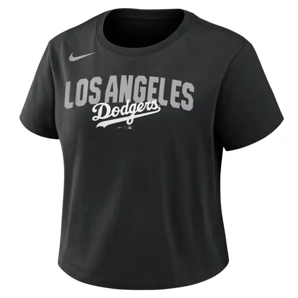 Nike Los Angeles Dodgers Mod Mlb Cropped T-shirt - Black