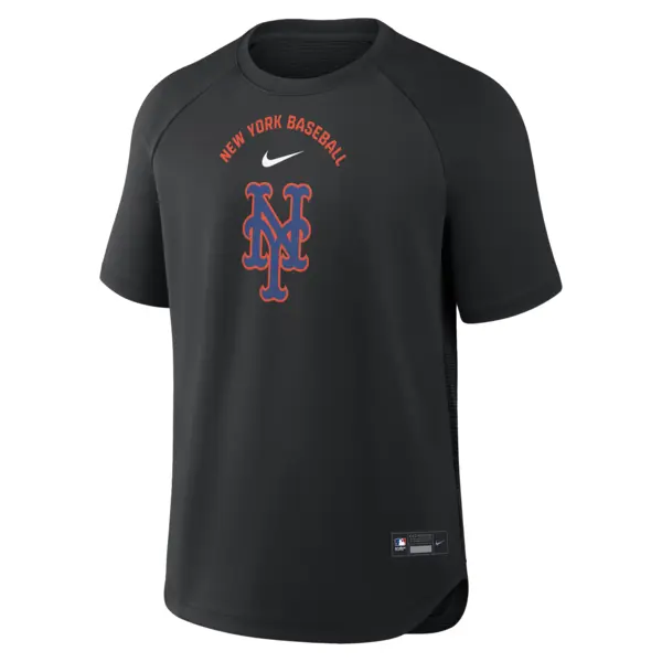 Nike New York Mets Authentic Collection Batting Practice Pregame Dri-fit Mlb Top - Black