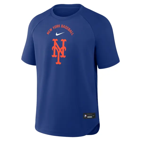 Nike New York Mets Authentic Collection Batting Practice Pregame Dri-fit Mlb Top - Blue