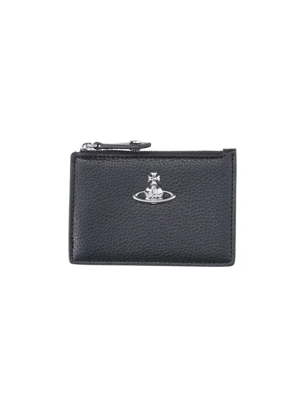 VIVIENNE WESTWOOD Orb' Zip Card Holder - Black