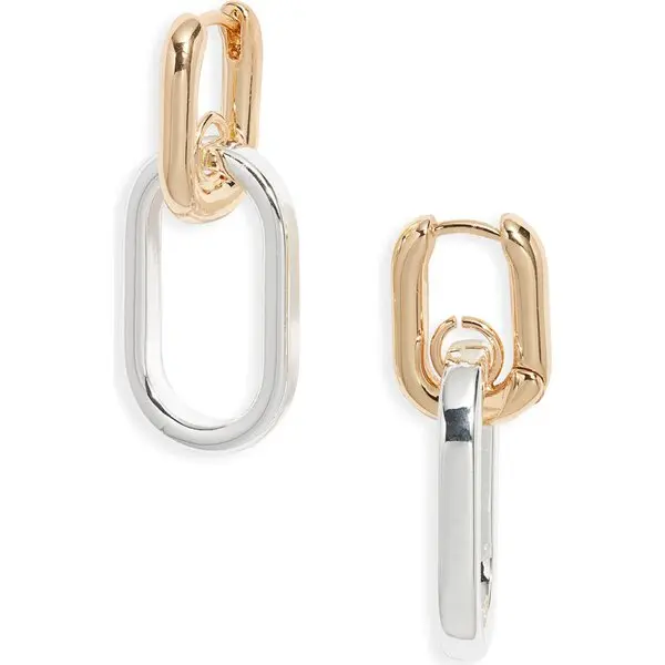 Nordstrom Double Link Drop Earrings - Silver- Gold