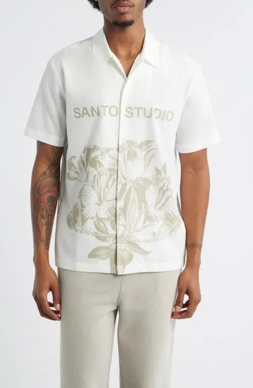 SANTO STUDIO Flower Graphic Button-up Shirt