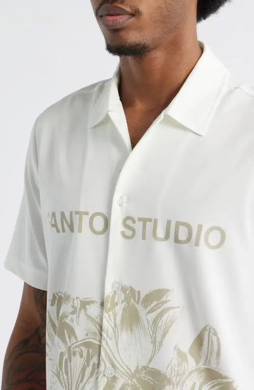SANTO STUDIO Flower Graphic Button-up Shirt