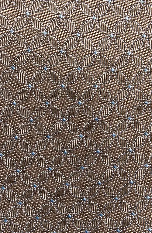 David Donahue Geometric Silk Neck Tie - Cocoa