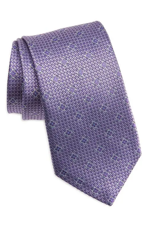 David Donahue Neat Silk Tie - Purple