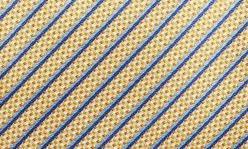 David Donahue Stripe Silk Neck Tie - Gold
