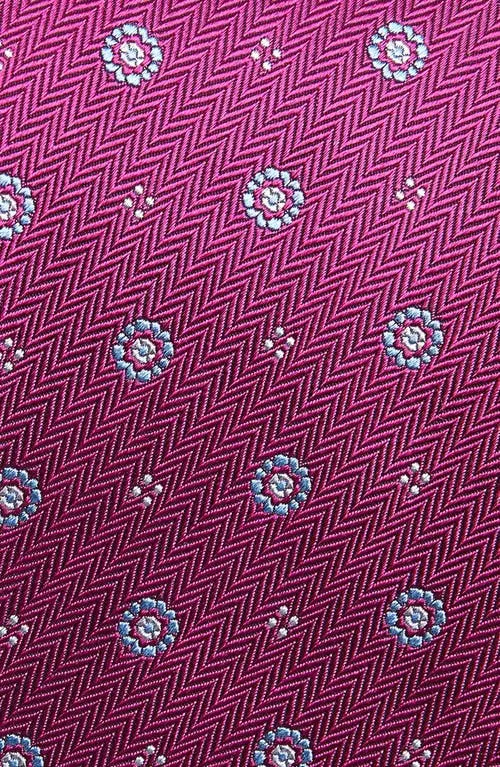 David Donahue Jacquard Silk Neck Tie - Berry