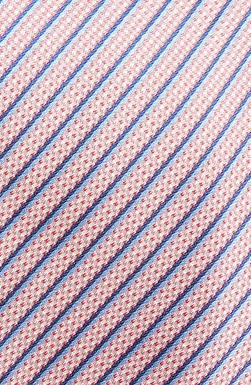 David Donahue Stripe Silk Neck Tie - Pink