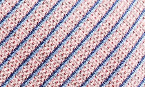 David Donahue Stripe Silk Neck Tie - Pink