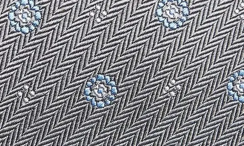 David Donahue Patterned Silk Necktie - Gray