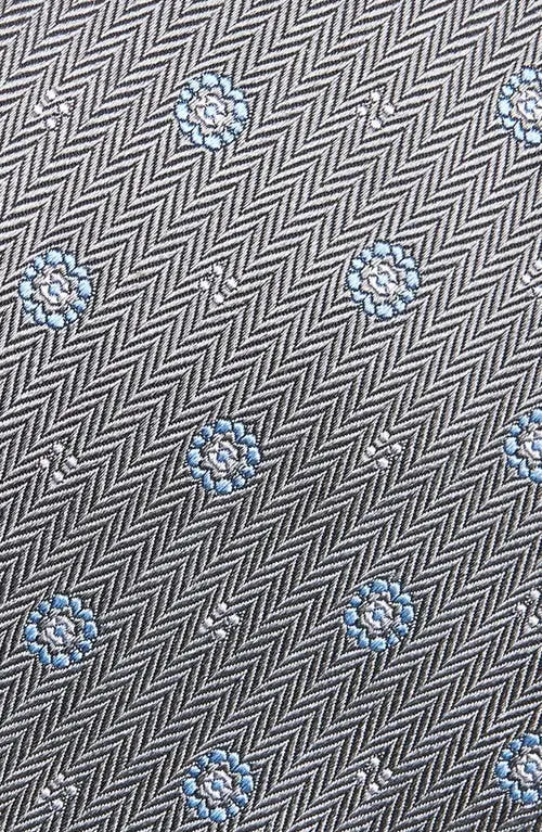 David Donahue Patterned Silk Necktie - Gray