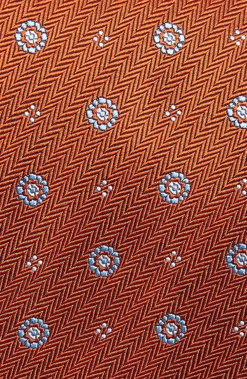 David Donahue Patterned Silk Neck Tie - Orange