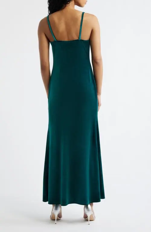 JUMP APPAREL Velvet Gown With Cowl Neck - Hunter