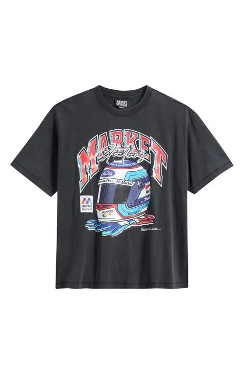 MARKET Racing Helmet Graphic T-shirt - Black