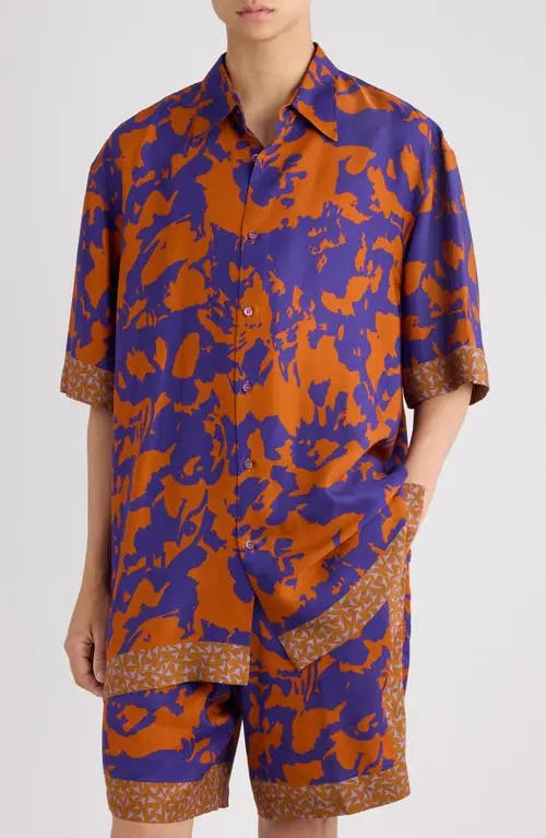 Dries Van Noten Cassidy Short Sleeve Button-up Shirt - Orange