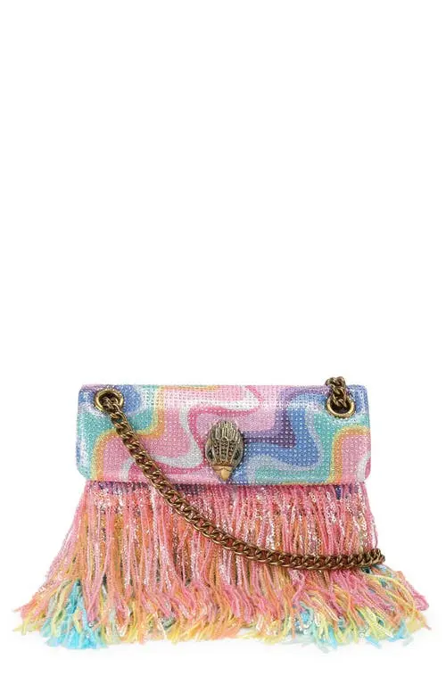 Kurt Geiger Mini Kensington Fringe Convertible Crossbody Bag - Pink Multi