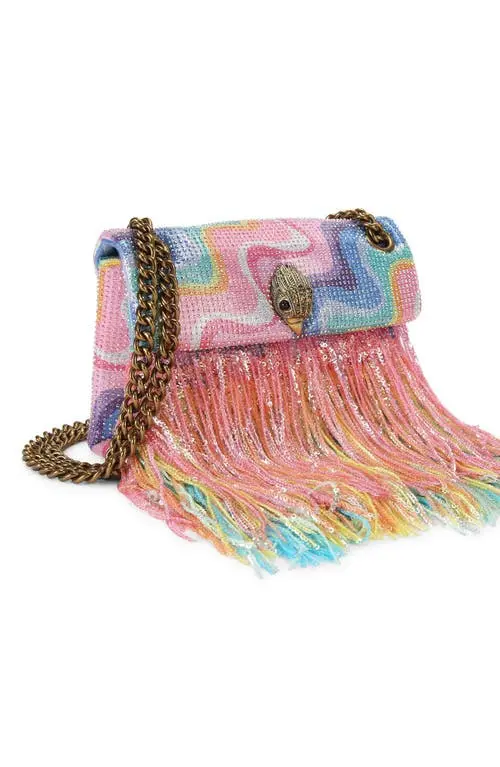 Kurt Geiger Mini Kensington Fringe Convertible Crossbody Bag - Pink Multi