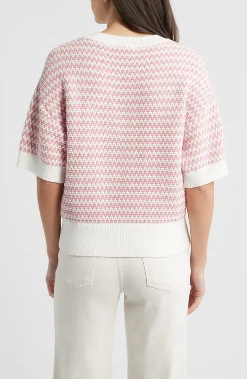 Bernardo Jacquard Popover Sweater
